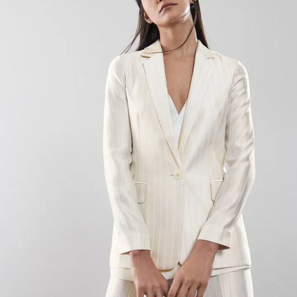 Reiss | Jackets & Coats | Reiss Lilea Satin Blazer New Ivory Champagne ...